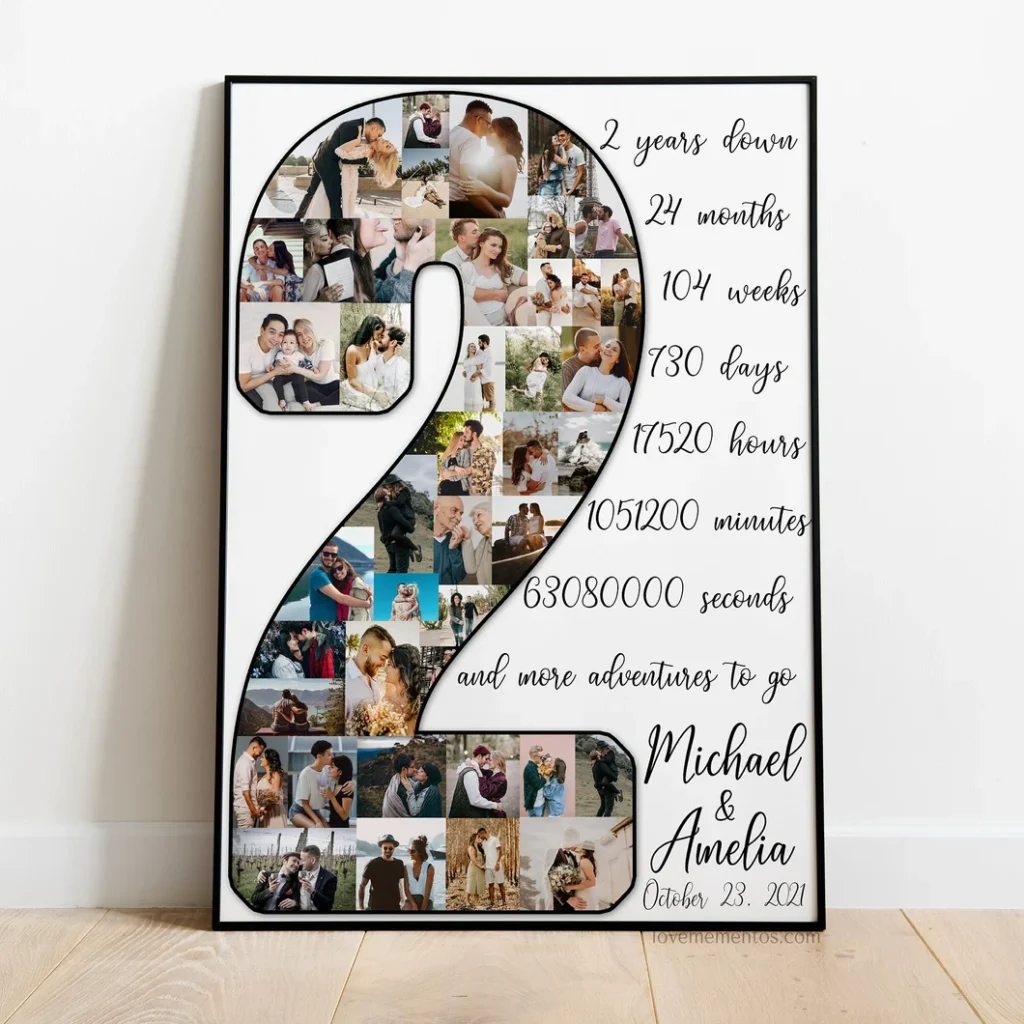 2nd Anniversary Gift Photo Collage - Love Mementos