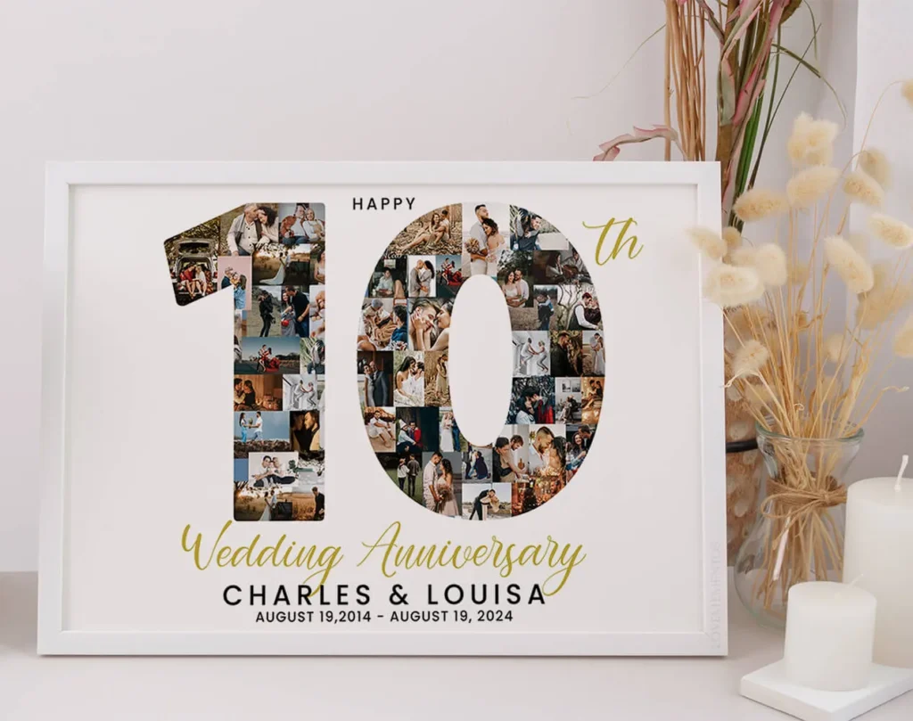 10th Anniversary Personalized Photo Poster - Love Mementos